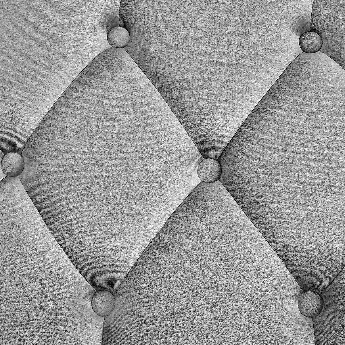 Yaheetech Modern Ottoman Bench Velvet Bench Upholstered Footrest with Gold Metal Legs and Padded Seat Gray