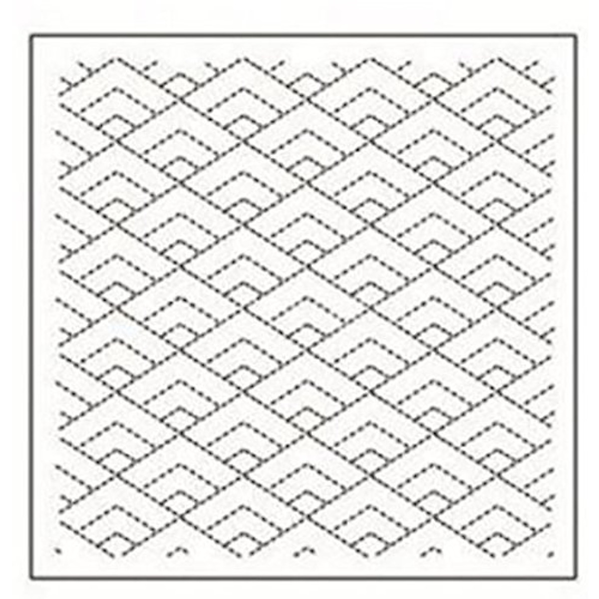 Sashiko Fabric - Pre-Printed Panel - 6 Block Traditional Design Sampler - Indigo Kona Cotton