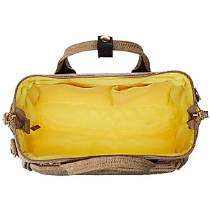 anello GRANDE(アネロ グランデ) Women's 2-Way Mini Shoulder Bag with Metal Clasp, Beige, One Size