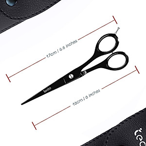 Tecto Barber Scissors, Professional 6.6 inches Stainless Steel Hair Cutting Scissors, Extra Sharp Hair Cutting Scissors For Men/Women with free leather case.