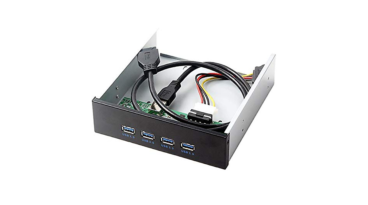Xiwai USB 3.0 4-Port Front Panel Hub - 5.25" Bay