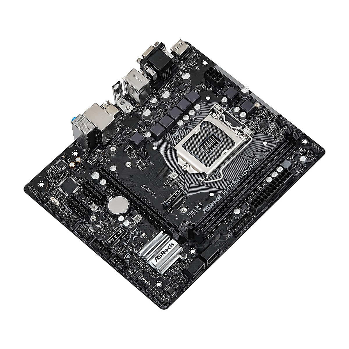 ASRock LGA 1200 Intel H470 SATA 6Gb/s Micro ATX Intel Motherboard Model H470M-HDV/M.2