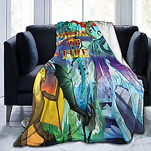 Sdyiohk Fantasy Novel Fire Dragon Cartoon Blanket – Personalized Print Throw Blanket – Cozy Soft Blanket for Provide Warm – 30"X40"
