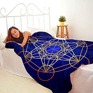 Phoenixsure Throw Blanket Sacred Geometry Metatron Cube 60x80 Inches 60x80 Inches