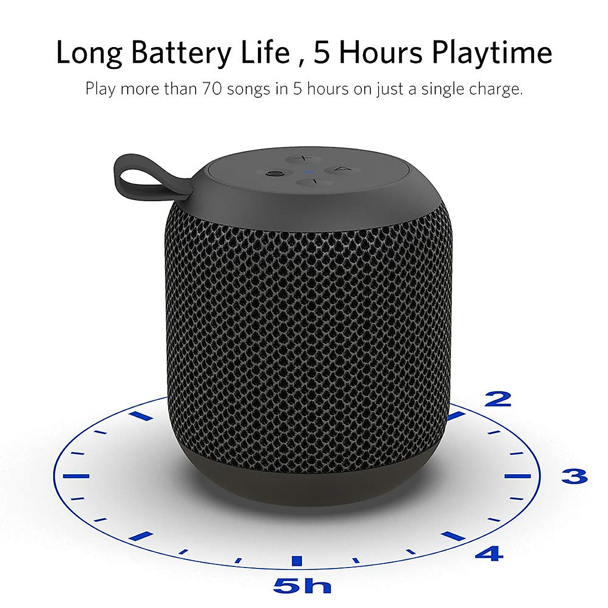 Fiodio IPX6 Waterproof Portable Speakers, Built-in Microphone, 360 HD Surround Sound Wireless Outdoor Mini Shower Travel Speaker with 5W Driver for Sports, Beach, Camping