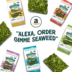 gimMe - Toasted Sesame - 12 Count Sharing Size - Organic Roasted Seaweed Sheets - Keto, Vegan, Gluten Free - Great Source of Iodine & Omega 3’s - Healthy On-The-Go Snack for Kids & Adults