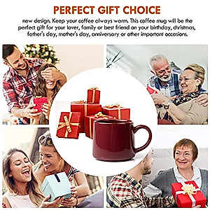 Coffee Mug Warmer & Mug Set, Beverage Cup Warmer for Desk Home Office Use, Coffee Gifts, Electric 15 Watt, 12 OZ, AB-Grade Porcelain Cup Electric Beverage Warmer for Cocoa, Tea, Milk