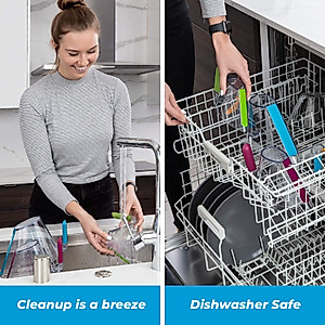 4-Piece Angled Liquid Measuring Cups Plastic Set - Mini Oz, 1, 2 and 4 Plastic Measuring Cup Sizes - Plastic Measuring Cups For Liquids with ML & Cups Measures - KPKitchen Small & Large Measure Cup