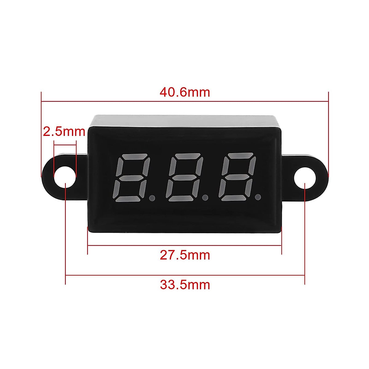 4pcs Mini Digital DC Voltmeter 0.28 Inch Two-Wire DC 3.0V-30V Digital Voltmeter Waterproof Dustproof and Drop Resistant Voltmeter Display Voltage Tester Meter (Red)