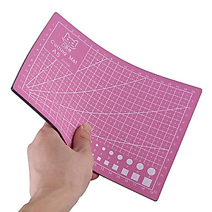 Self Healing Cutting Mat, Professional Durable Non-SlipCutting Mat with Clear Measurements for Arts & Crafts, Single Side, 8" x 6"(Pink)