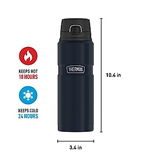 THERMOS Stainless King Vacuum-Insulated Drink Bottle, 24 Ounce, Midnight Blue
