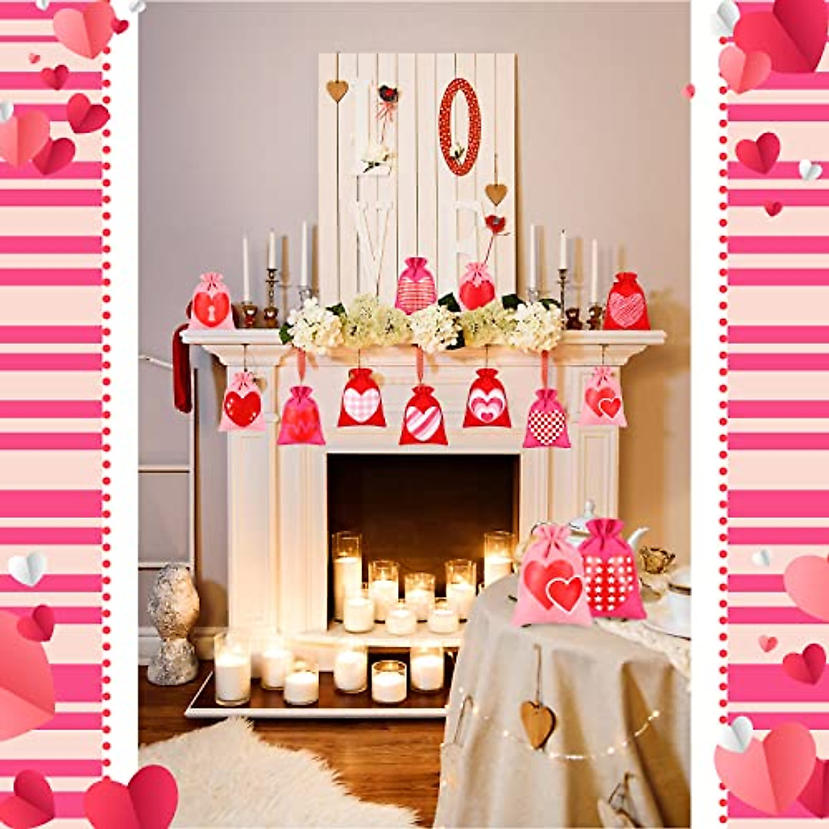 Zhengmy 120 Pcs Drawstrings Burlap Bags for Kids Wedding Burlap Bags Bulk Goodie Bags Wedding Party Decoration Gifts Candy Pouches for Wedding Party DIY Craft, 5 x 7 Inch (Pink, Rose Red, Red)