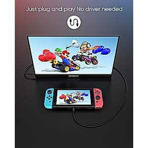 ARZOPA 15.6'' 144Hz Portable Gaming Monitor, 100% sRGB 1080P FHD Portable Monitor with HDR, Ultra Slim, Eye Care, External Second Screen for Laptop, PC, PS5, Mac, Xbox, Switch-G1 Game