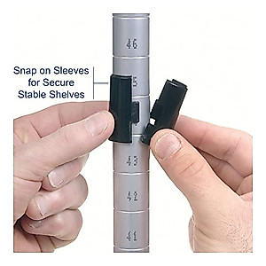 Nexel 18" x 48" x 54", 4 Tier, Poly-Z-Brite Adjustable Wire Shelving Unit, NEXGuard Anti-Microbial Agent, NSF Listed Commercial Storage Rack, Silver, Leveling feet