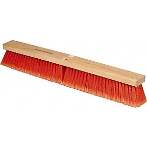 PRO SOURCE Safety Orange Push Broom Head with Threaded Wood Block: 24" Wide