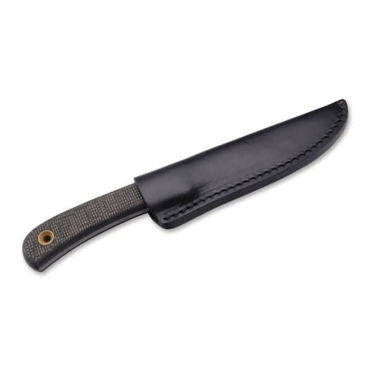 Boker Plus Bark Beetle - 3.62" 1095 Matte Coated Carbon Steel Blade with Olive Green Canvas Micarta Scales and Leather Sheath Designed by Sandor Hegyes - 02BO039