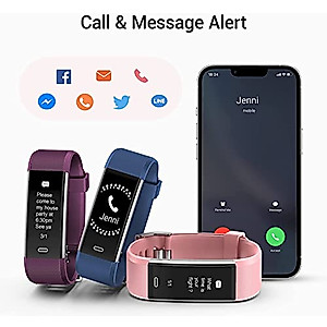 Kummel Fitness Tracker with Heart Rate Monitor, Waterproof Activity Tracker with Pedometer & Sleep Monitor, Calories, Step Tracking for Women Men Purple