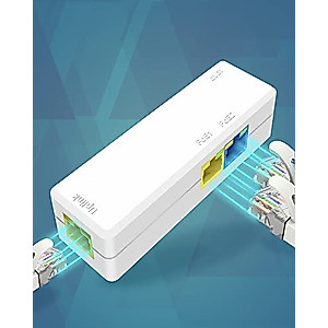 Cqenpr PoE Extend Switch, IEEE802.3af/at/bt, PoE++ BT Port 60W Output, Cascade 3-4 Times, Distance Extend 130M，No Power Required, Plug&Play. (Indoor poe Extender)
