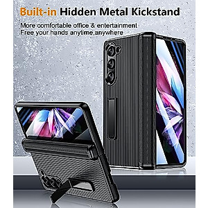 SPIDERCASE Designed for Samsung Galaxy Z Fold 5 Case,Built-in [Screen Protector] [Hinge Protection] [Kickstand] Full Body Heavy Duty Rugged Shockproof Case for Galaxy Z Fold 5 - Black