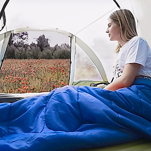 KingCamp Lightweight Envelope Sleeping Bag 55℉ Portable Waterproof Comfort for Cool Warm Hot Weather Compact Backpacking Camping Hiking Travel 70.8"x29.5"