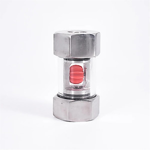1/4" 3/8" 1/2" 3/4" 1" BSPT Female in-Line 304 Stainless Steel Window Sight Flow Indicator with Impeller Hydraulic Oil Water(1/4")