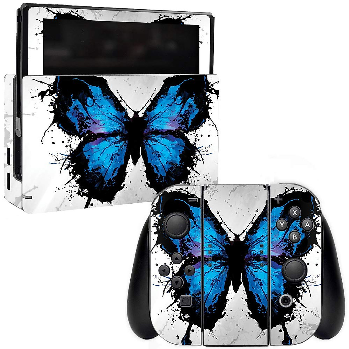 MightySkins Skin Compatible with Nintendo Switch - Butterfly Splash | Protective, Durable, and Unique Vinyl Decal wrap Cover | Easy to Apply, Remove, and Change Styles | Made in The USA
