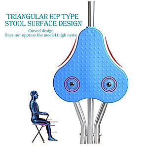 TEmkin Walking Stick with Seat Cane Chair Old Man Cane Stool Crutch with Stool Walking Stick Collapsible Telescopic,NotAdjustableLampHead