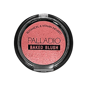 Palladio Baked Blush, Highly Pigmented Shimmery Formula, Easy to Blend and Highly Buildable, Apply Dry for a Natural Glow or Wet for a Dramatic Luminous Look, Long Lasting for All day Wear, Wish