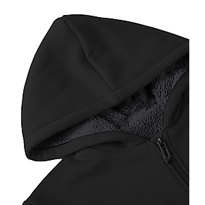 Little Beauty Mens Zip Up Hoodie Thick Fleece Lined Winter Heavyweight Hoodie Black Light Grey