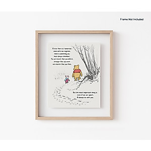 If Ever There Is A Tomorrow, Winnie Wall Art, A. A. Milne the Pooh Quote Classic Poster, Nursery Wall Decor, Encouragement Gift for Kids, Unframed Print (8"x10")