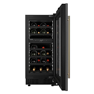 KoolMore KM-CW28DZ-BPR Reserve 15 in. Under-Counter Panel Ready Dual Zone Built-in Wine Cooler with Black Shelves and 23 Bottle Capacity