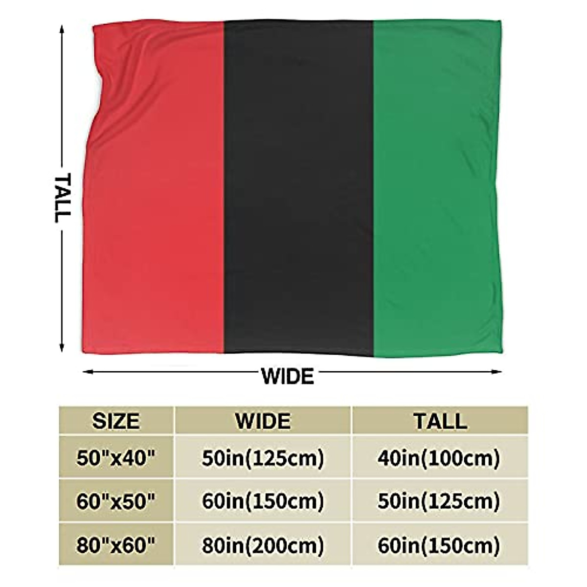Pan African Flag Flannel Fleece Throw Blankets for Bed Sofa Living Room Soft Blanket Warm Cozy Fluffy Throw Plush Blanket