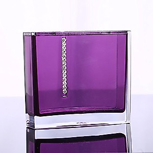 Bathroom Accessory Set,5 Pcs/Set Acrylic Brush Holder/Emulsion Bottle/Soap Dish/Gargle Cup for Home Hotel (Purple)