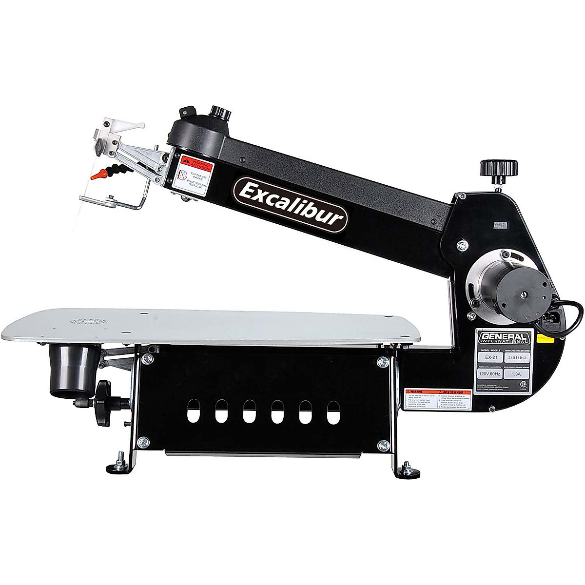 EXCALIBUR 21" Scroll Saw - 1.3A Variable Speed Woodworking Saw with Tilting head & Foot Switch Controller - EX-21