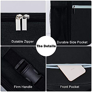 Insulated Lunch Box for Men Adults Portable Lunch Bag Women with Water Bottle Holder Reusable Lunch Tote Bag Soft Lunch Container Leak-proof Cooler Bag for Work Office Picnic, Black and White