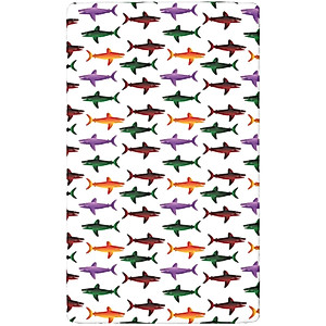 Shark Party Themed Fitted Crib Sheet,Standard Crib Mattress Fitted Sheet Toddler Bed Mattress Sheets-Baby Crib Sheets for Girl or Boy,28“ x52“,Multicolor