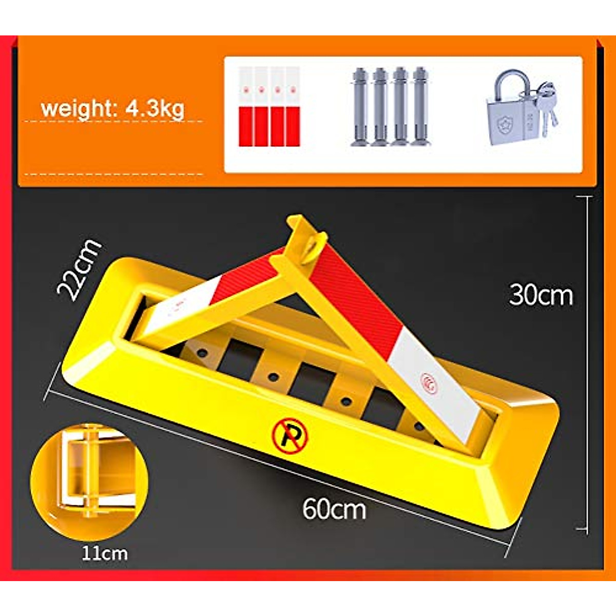 Security Posts for Driveways,Car Park Driveway Guard Saver,Easy Installation Car Parking Lock,Protect Your Parking Space(60CM×22CM)