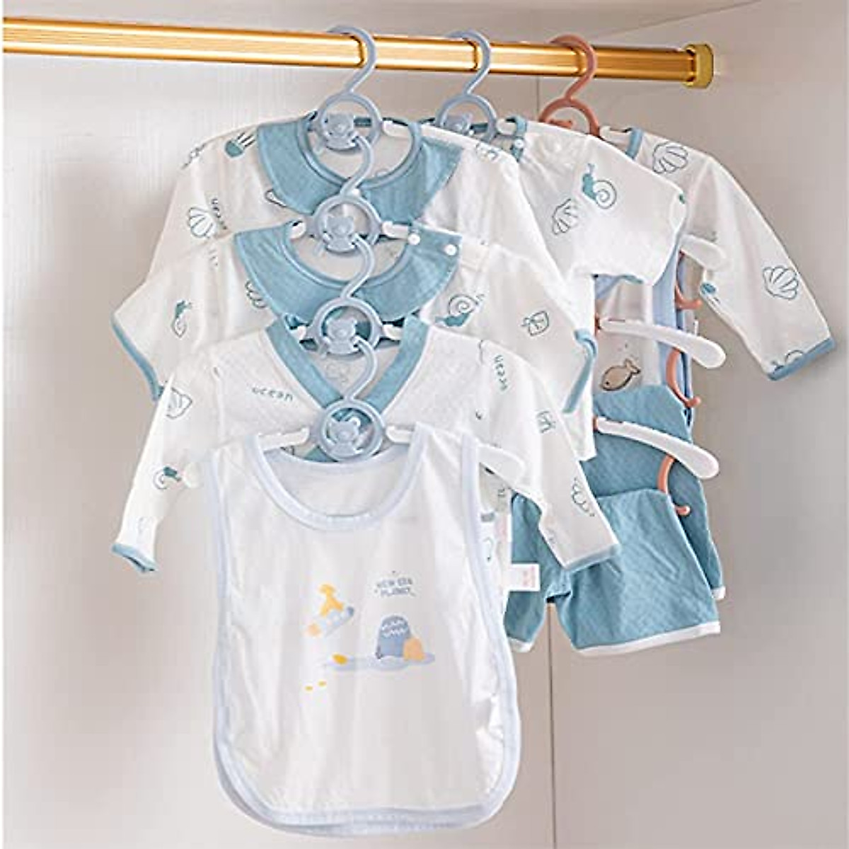 40pcs Baby Gift HGYZE Nursery Closet Hangers, Ultra-Thin Non-Slip and Extendable Laundry Infant Pant Hanger for Newborn Clothes - Adjustable Children Coat Hanger for Girl Boy Toddler Kid Child