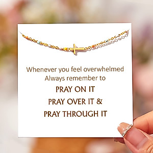 STORYJEWELLERY Christian Gifts for Women, Religious Gifts for Women, Encouragement Gifts for Women, Inspirational Gifts for Women, Cross Bracelet, Baptism Confirmation Gifts, Easter Christmas Gifts