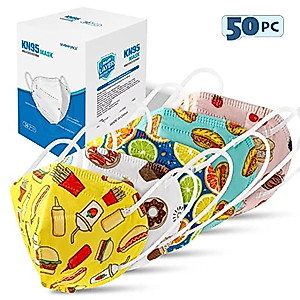 Kids KN95 Face Masks 50PC, 5-Ply Disposable Face Masks for Kids, KN95 Masks with Designed Tie-dye for Children, Boys and Girls