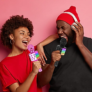 Bluetooth Karaoke Microphone for Kids Adults: Professional Wireless Karaoke Mic for Singing| Portable Handheld Noise Cancelling Bluetooth Microphone Karaoke Machine with Led Lights