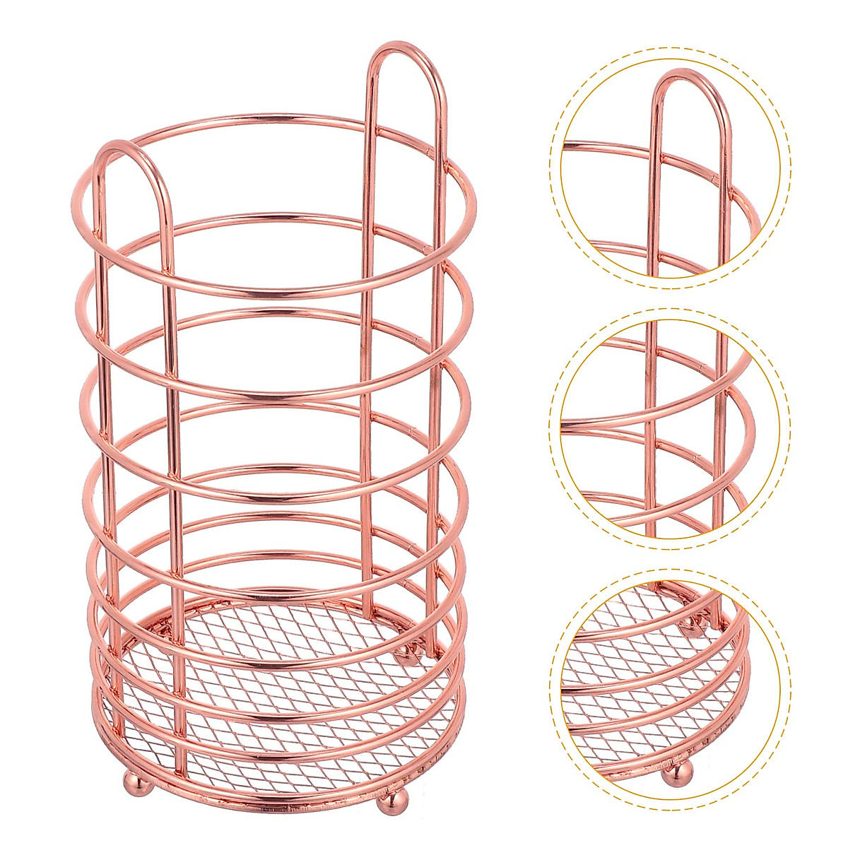 Hemoton Kitchen utensil crock Utensil Bucket Stainless Steel Utensil Cutlery Holder Utensil Storage Organizer Kitchen Countertop for Dinner spatula holder Table cooking utensil holder