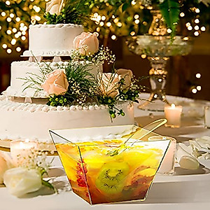 Elavain Acrylic Clear Bowl for Serving, Heavy Duty Punch Bowl, Extra Large Mixing Bowl, Elegant Square Salad Bowl for Party, Bridal Shower, Fruit, Snack & Chips, | Shatter Resistant | Capacity: 216 oz