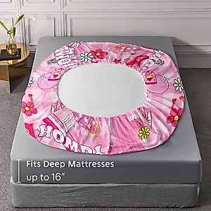 LUVIVIHOME 4PCS Disco Cowgirl Sheets Set, Queen Bed Sheet, Hot Pink Sheets, Preppy Bedding, Cowboy Boots Cow Skull Flower Cactus Aesthetic Girls Bedding, 1 Fitted Sheet & 1 Flat Sheet & 2 Pillowcases