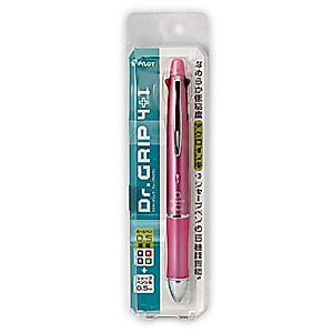 Pilot Dr. Grip 41 4 Color 0.5 mm Ballpoint Multi Pen 0.5 mm Pencil - Series I - Shell Pink