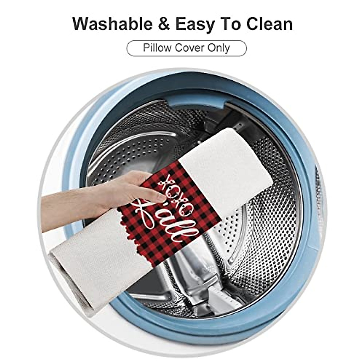 Red Black Buffalo Plaid Oklahoma State Map Throw Pillow Covers Love Pillow Case Home State Cushion Cover Going Away Gift Valentine's Day Decor Square Pillowcase Valentines Day Gift 24"x24"