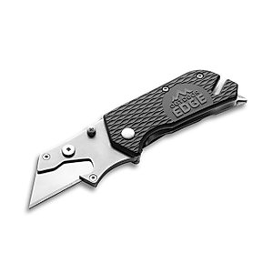 OUTDOOR EDGE UTILIPRO 5 in 1 Utility Knife - Bottle Opener Flathead/Prybar, Phillips Screw Driver, Line Cutter & Pocket Clip. Uses Standard Utility Razor Blades (Orange)