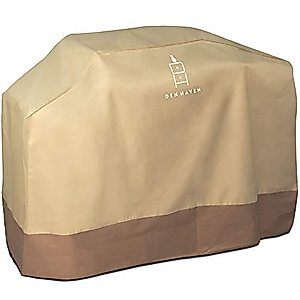 Den Haven Large 71 Inch Barbeque Grill Cover - Outdoor Charbroil, Gas & Coal Grill Cover for Nexgrill, Webber, Broil King, Huntington and Other Popular Brands - Tan/Brown
