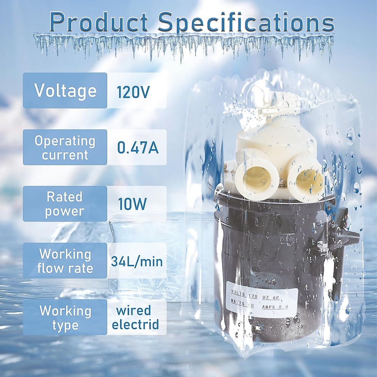 GOMADEIT APTA92P10WD1 Water Pump Motor Assembly fits for Hoshizaki PA0613 Ice Machine Water Pump 120V 53.4W 0.4 Amp replace KM500MAH KM630MAH KM900MAH