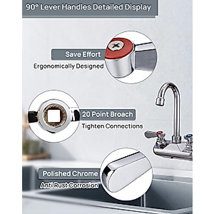 Phivan Commercial Faucet Parts Kitchen Faucet Handle Replacement Kit - Lever Handles 0.43" Round Stem Hole Fits Most 3/8" Shaft, Ideal for Kitchen, Laundry, Restaurant, and Industrial Use (Red)